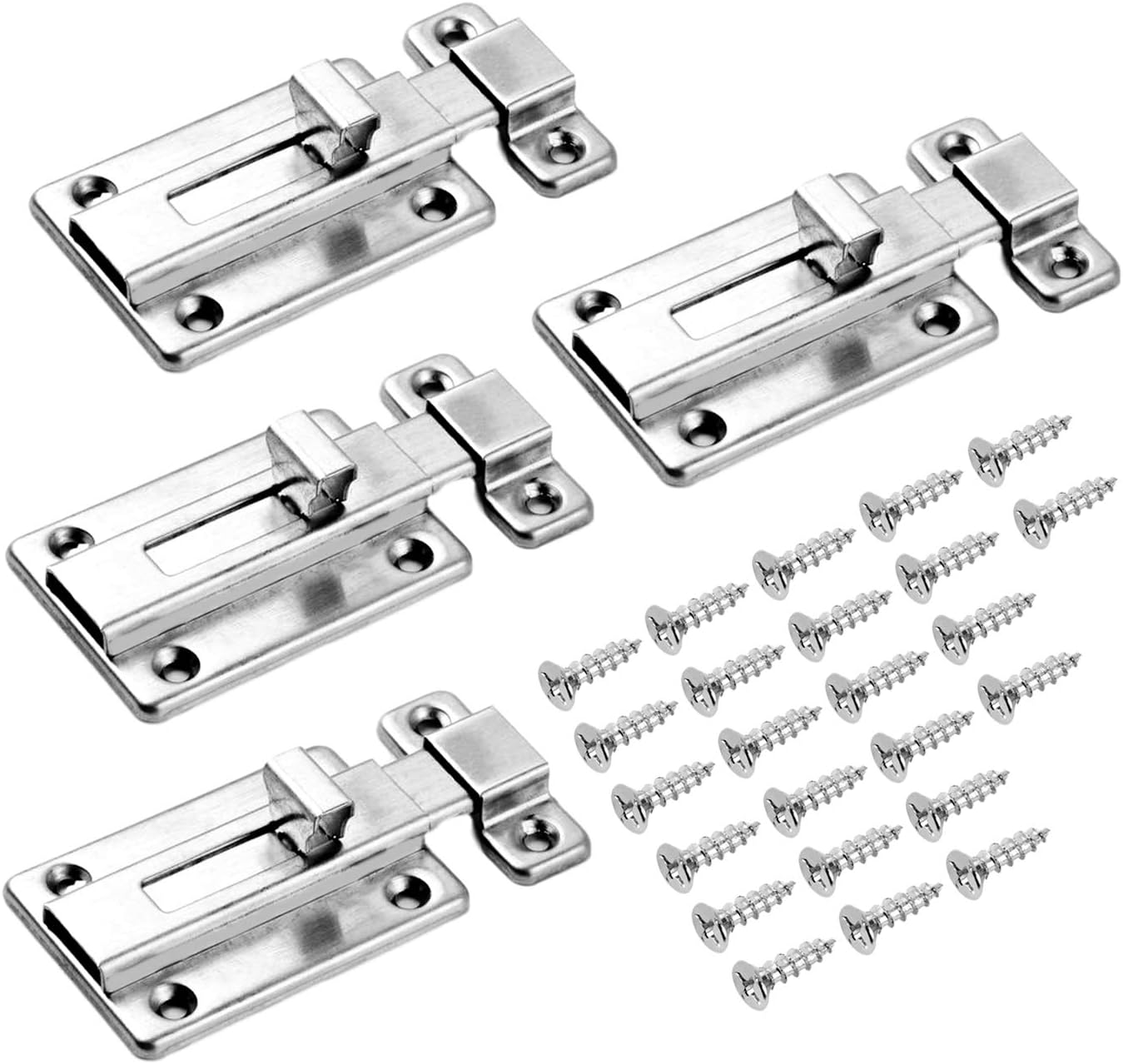 WXJ13 4 Pieces 3 inch Mounted Slide Bolt Door Bolts Door Latches ...