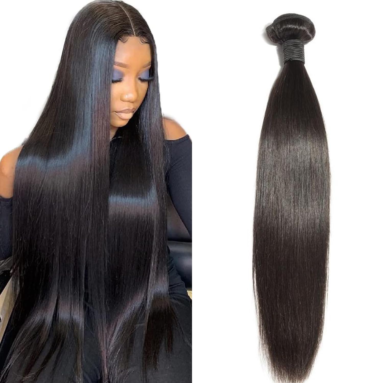 Straight Bundles Human Hair single one Bundle straight Brazilian ...