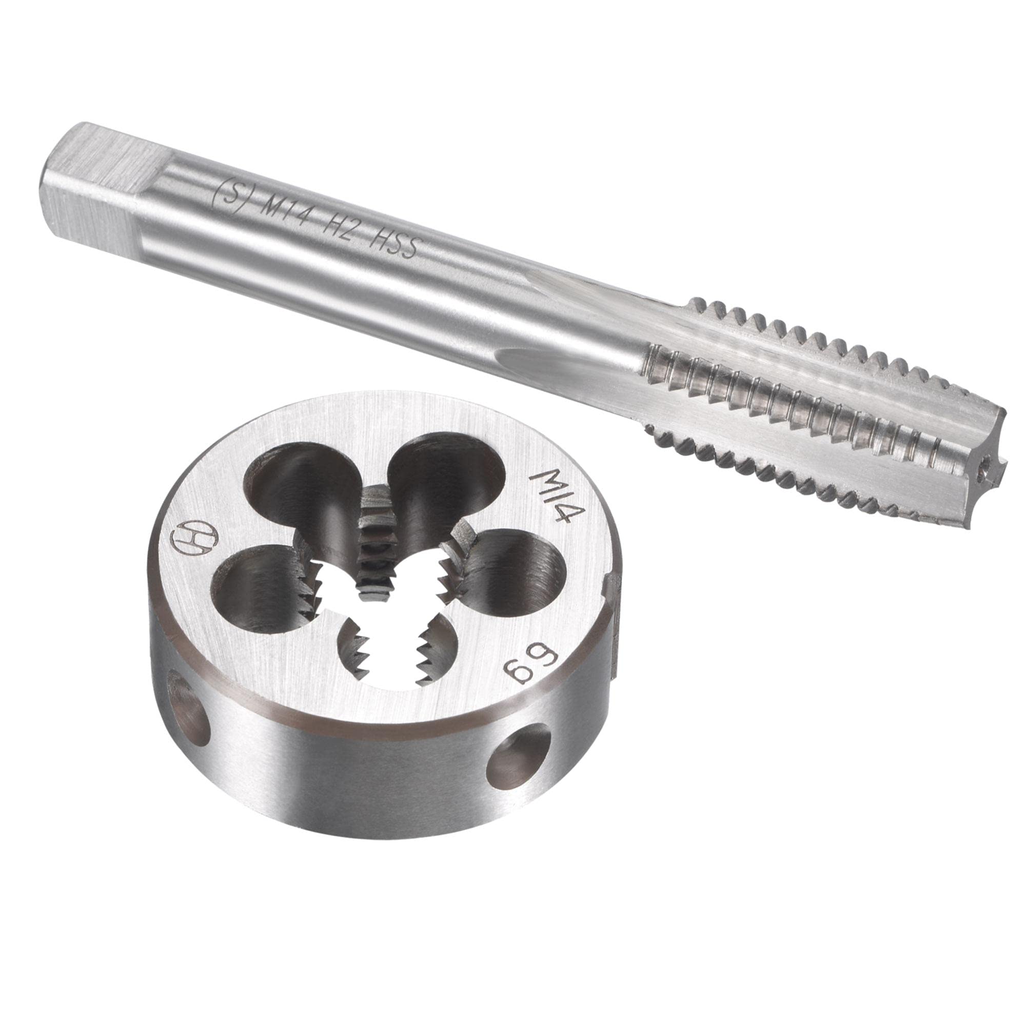 uxcell M14 x 2mm Metric Tap and Die Set, Machine Thread Screw Tap with ...