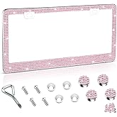 Amazon.com: Bling Diamond License Plate Frame,Universal Stainless Steel ...