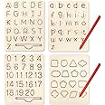 Amazon.com: YGAOHF 2PCS Wooden Alphabet and Number Tracing Board ...