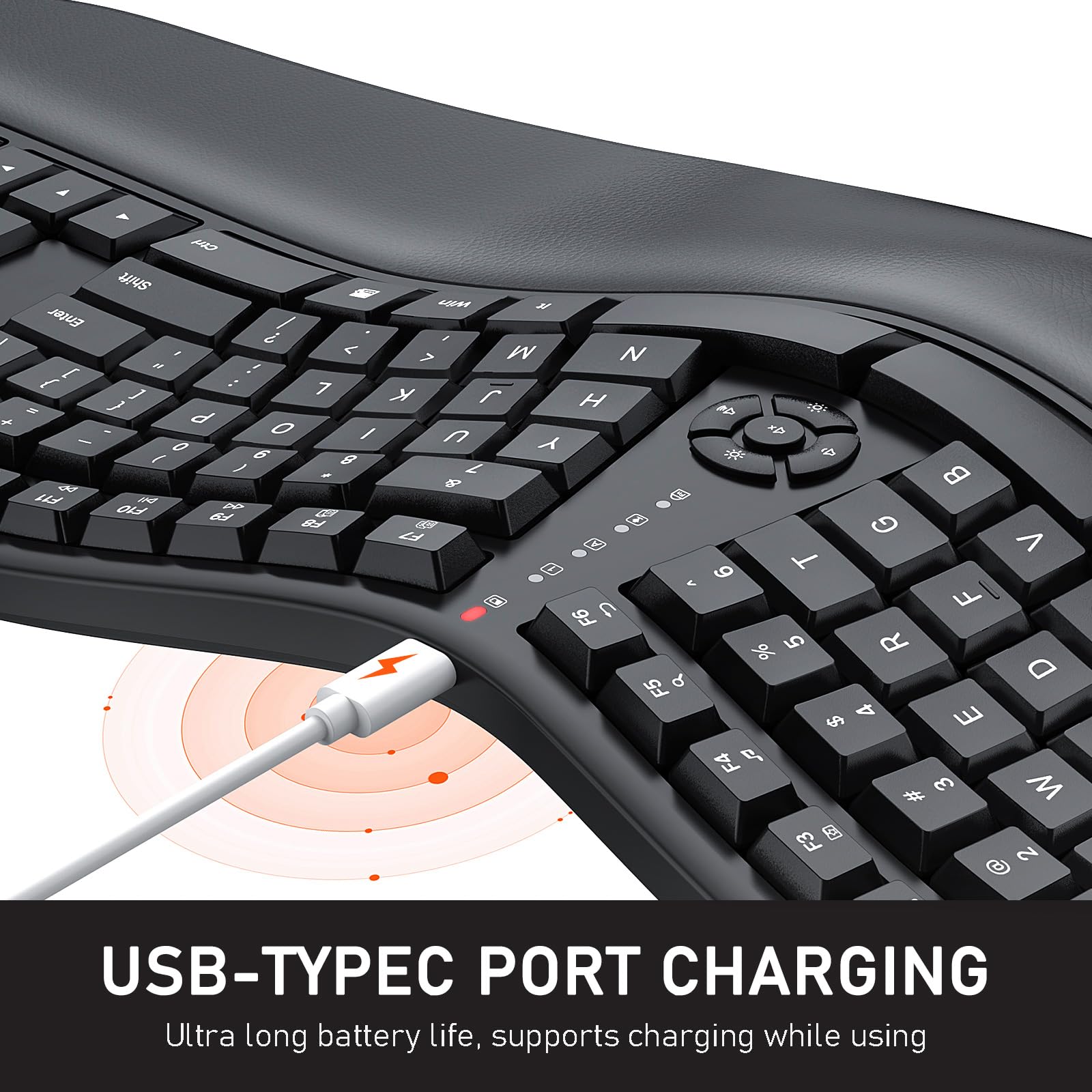 Mua MEETION Ergonomic Split Wireless Keyboard with Cushioned Wrist Rest ...