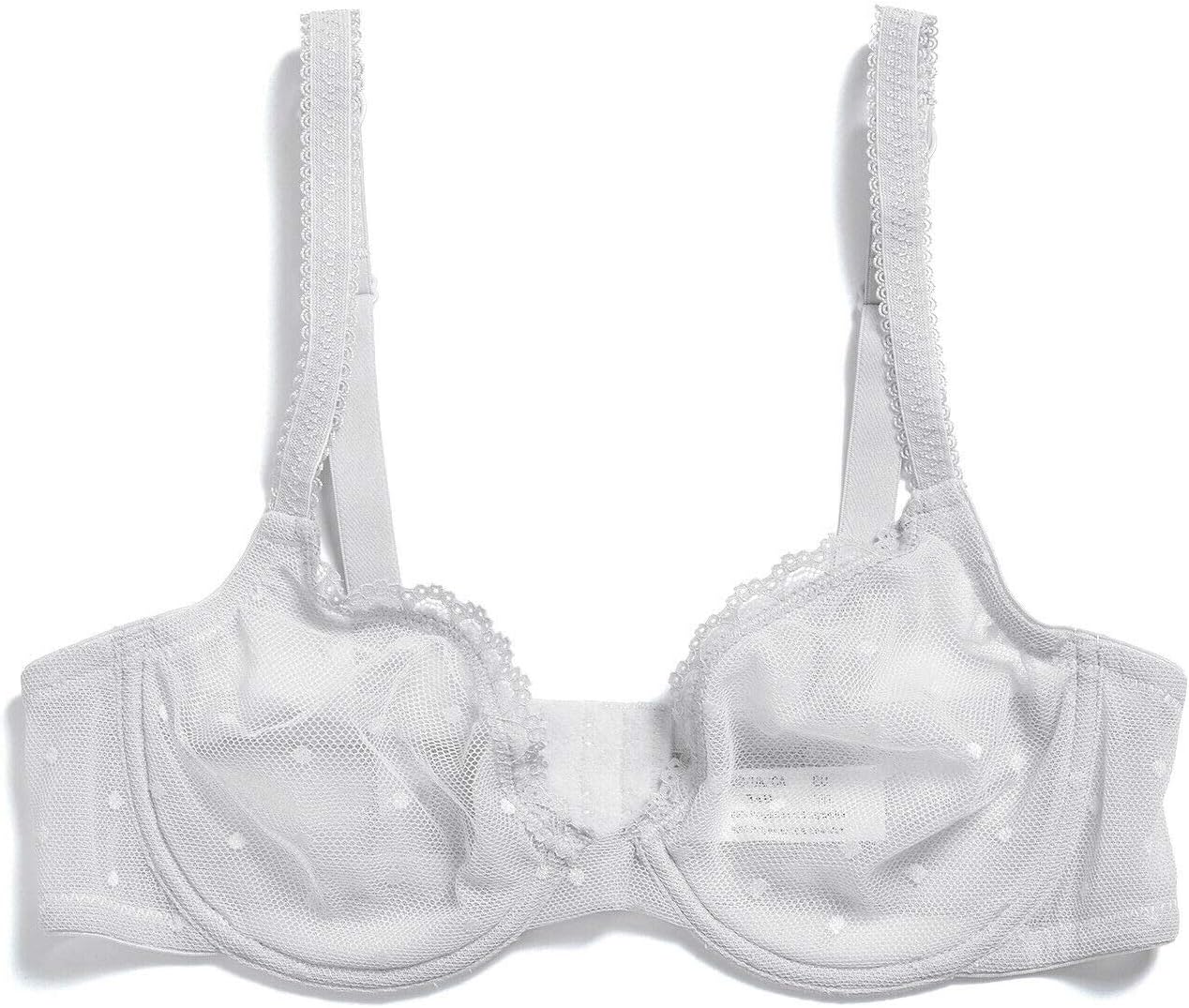 Women's Sheer Mesh Bra Unlined See Through Bralette Minimizer Plus Size ...