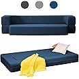 Amazon.com: BALUS Queen Convertible Velvet Futon Sofa Bed, Memory Foam ...