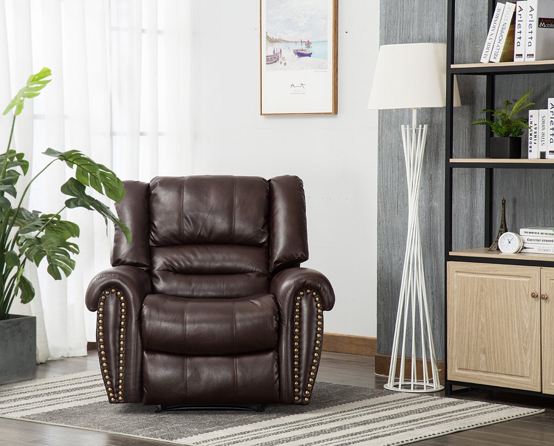 CANMOV Breathable Bonded Leather Recliner Chair, Classic and ...