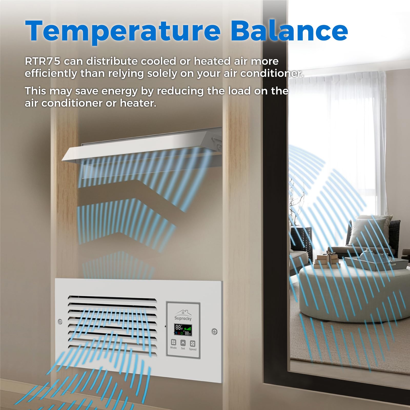 Mua SUPROCKY Room to Room Air Transfer Fan, Through Wall Vent Fan with ...