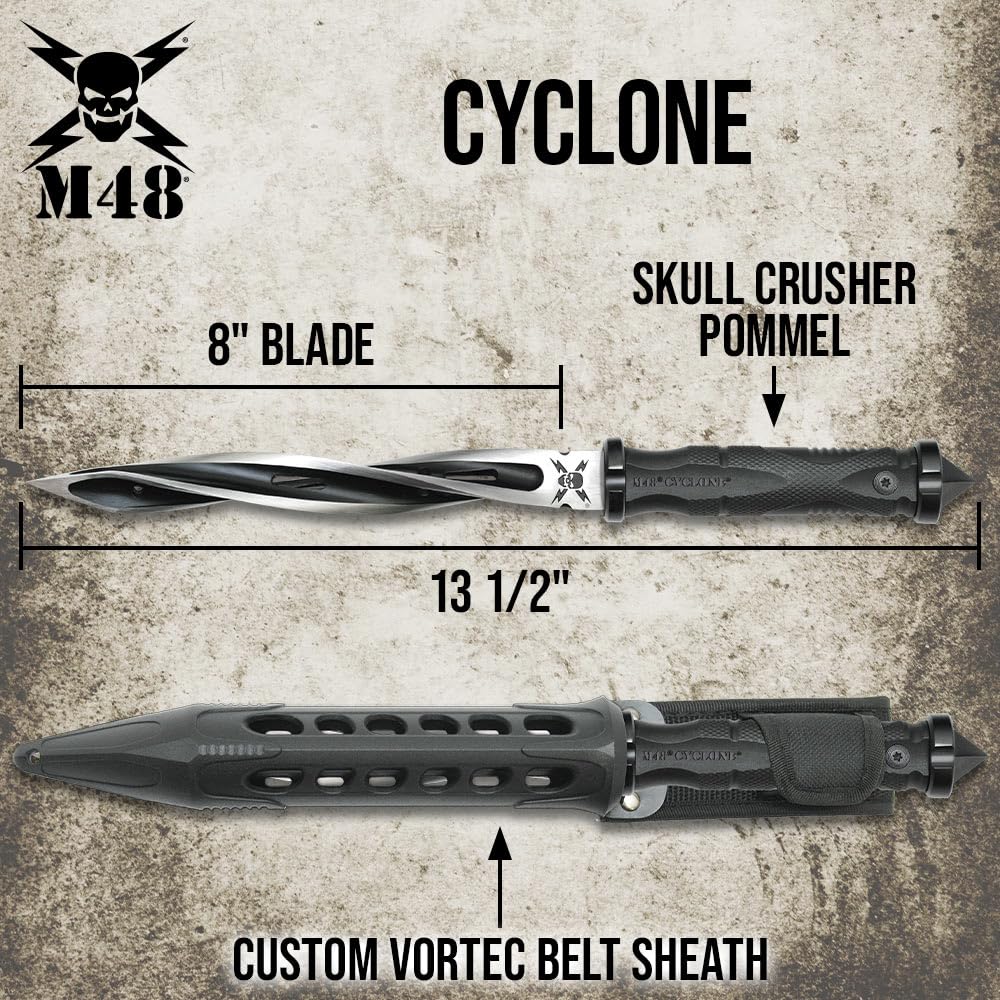 M48 Spiral Knife | Fixed Blade Dagger | Comes With Vortec Belt Sheath ...