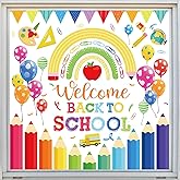 Amazon.com: Whaline 9 Sheet Back to School Window Clings Colorful ...
