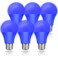 LED Blue Light Bulbs 4 Pack - A19 E26 Base Blue Bulb 9W (60W Equivalent ...