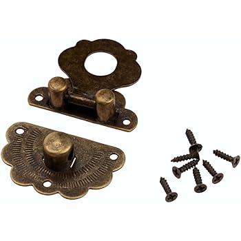 8 Small Box Lid Hidden Hole Latch/Catch Brass Plate W/Screws - Jewelry ...