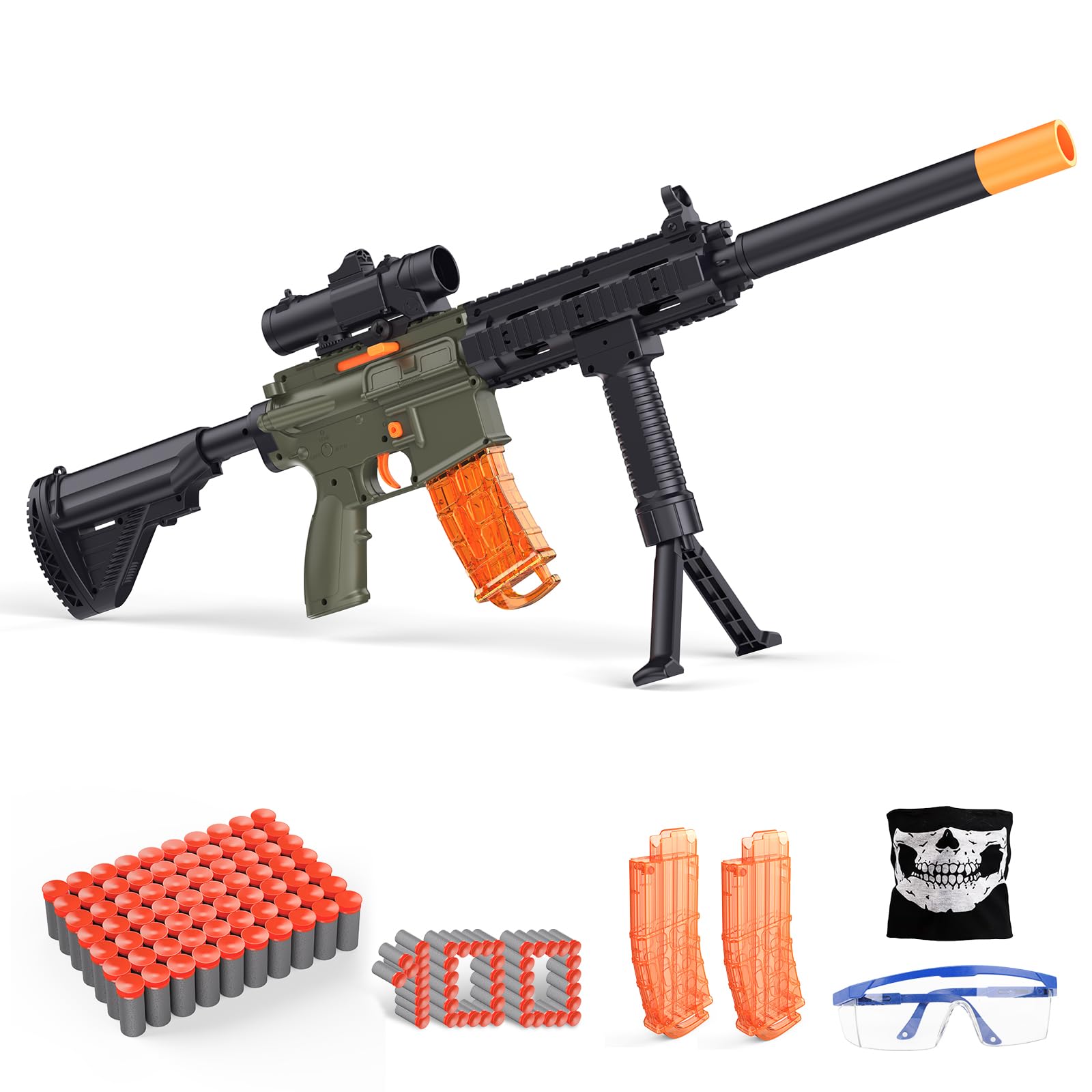 Toy With Soft Bullets, Manual Foam Blasters Guns with 100 Bullets ...