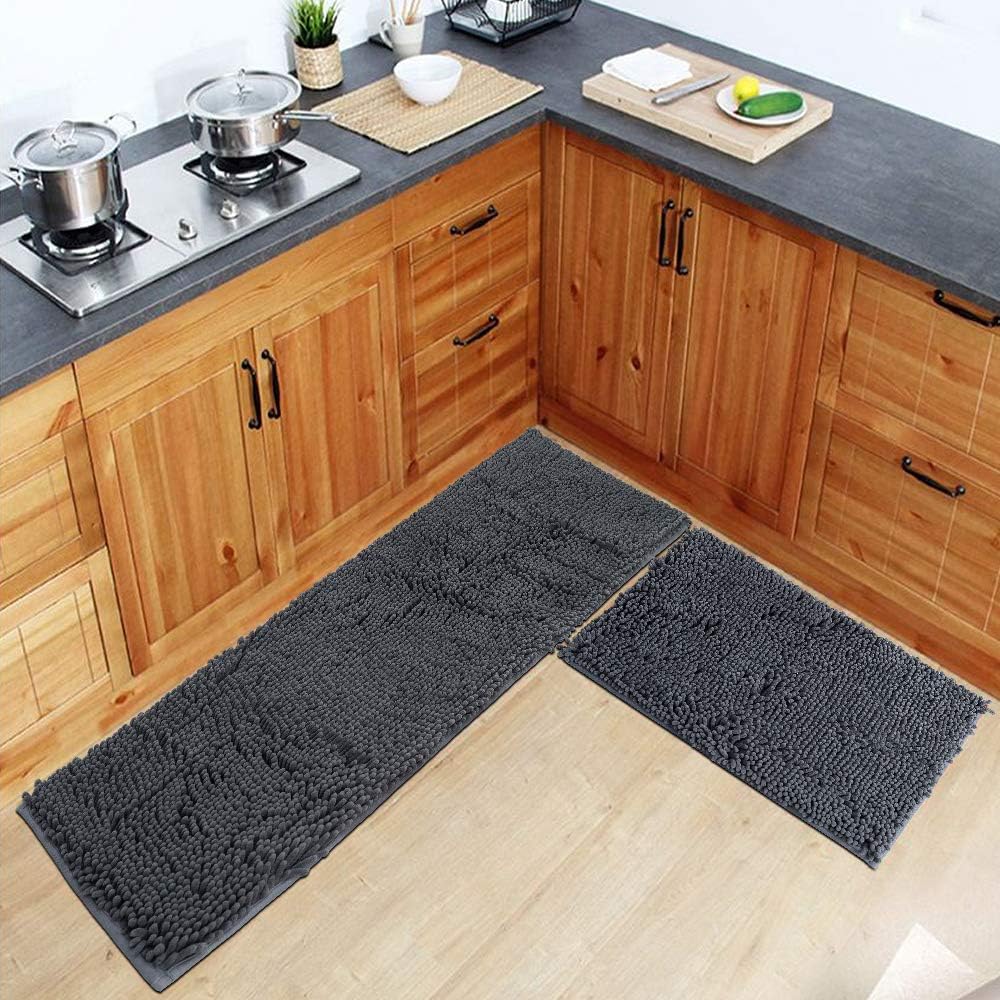 Amazon Grey Rug For Kitchen Shaggy Chenille Rugs 2 Pieces Set Non Amazon Grey Rug For Kitchen Shaggy Chenille Rugs 2 Pieces Set Non