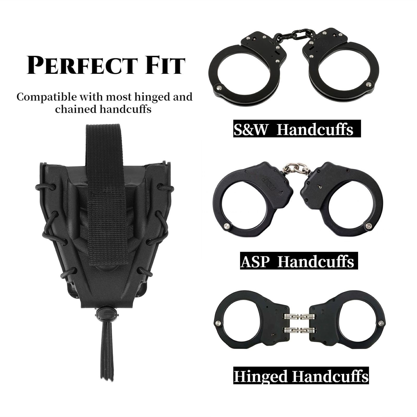 Double Handcuff Holster, Open Top Handcuff Case, Law Enforcement Cuff ...