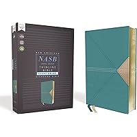 NASB, Thinline Bible, Giant Print, Leathersoft, Teal, Red Letter, 1995 Text, Comfort Print ...