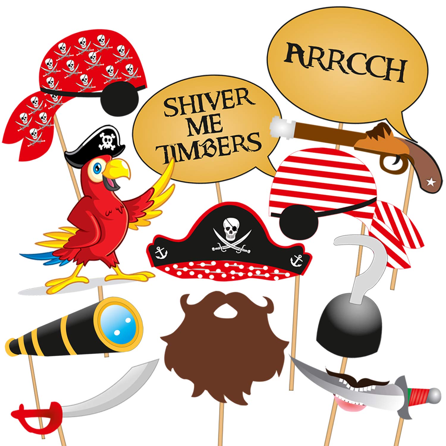 Buy Party Propz™ Pirate Theme Photo Booth 12 Pcs/ Pirate Photo Booth ...