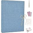 Amazon.com: AIOR Photo Album Scrapbook 11x8.3 Inch 60 Pages Linen Cover ...