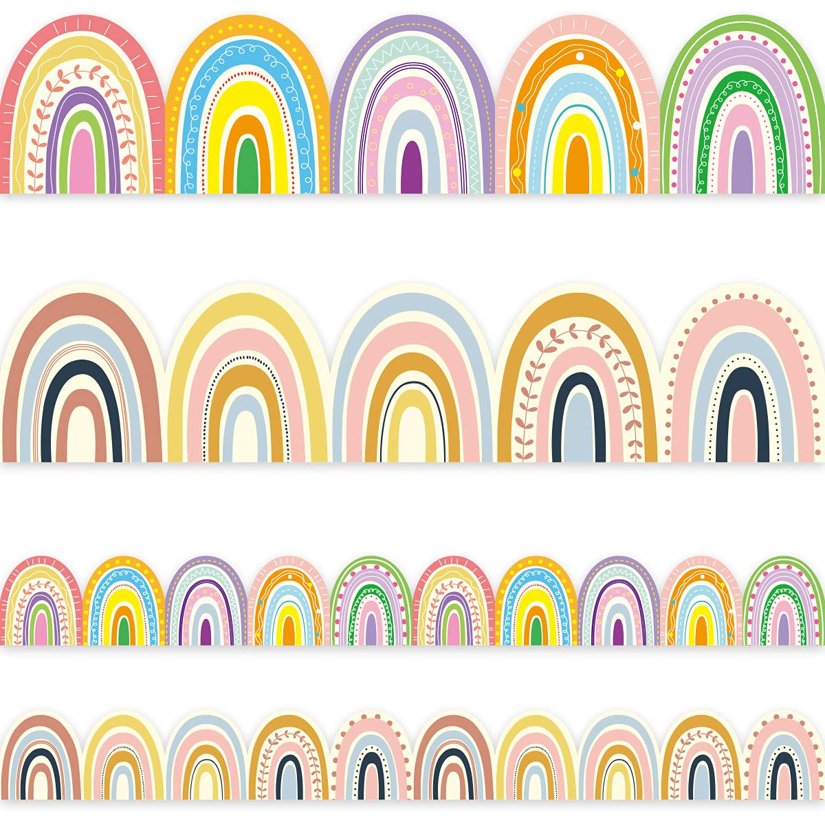 Buy Boho Bulletin Border Trim 36ft Two Sided Rainbow Border for ...