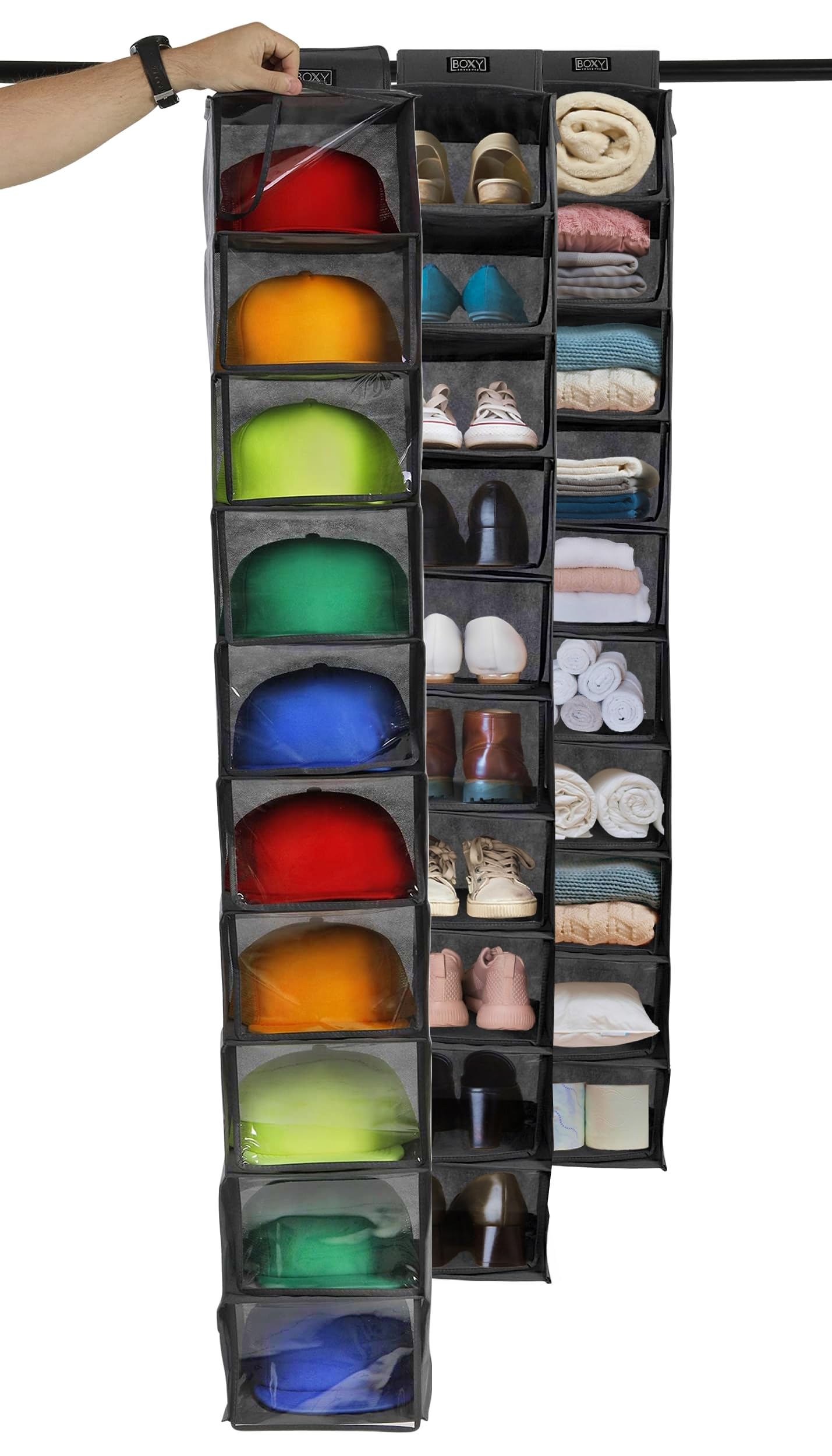 Boxy Concepts Multipurpose Hanging Closet Organizer with Dust Shield ...