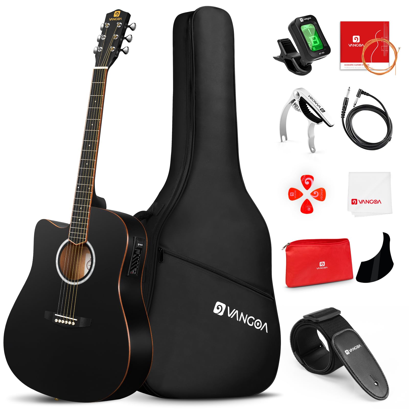 Mua Vangoa Left Handed Acoustic Electric Guitar Kit for Adult Beginner ...