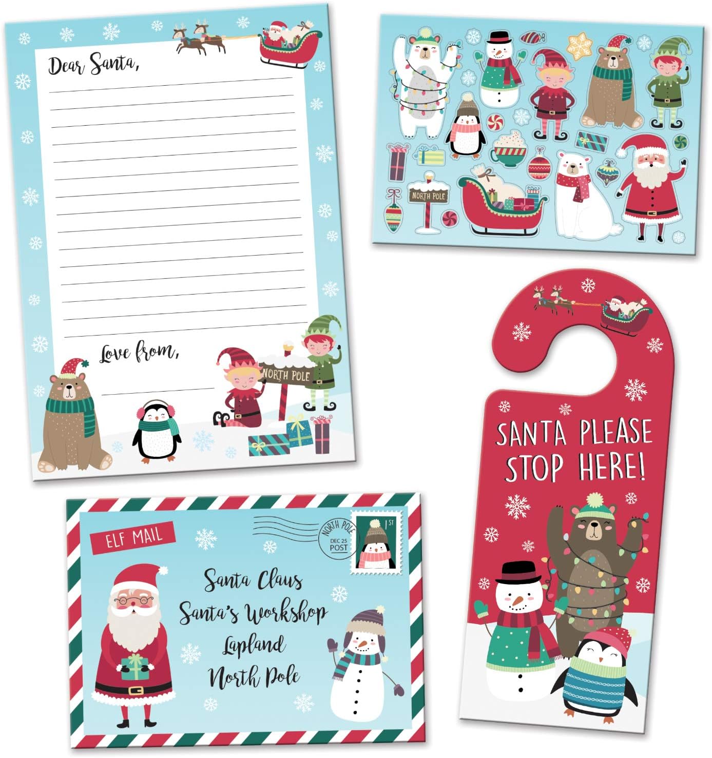 Paper Projects 01.70.40.003 Christmas Letter to Santa Pack with Door ...