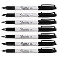 Amazon.com: Sharpie Black Markers, Fine Point Tip, Permanent Markers, 7 ...