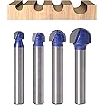 Meihejia 1/4 Inch Shank Round Nose Router Bit Core Box Router Bit Set ...