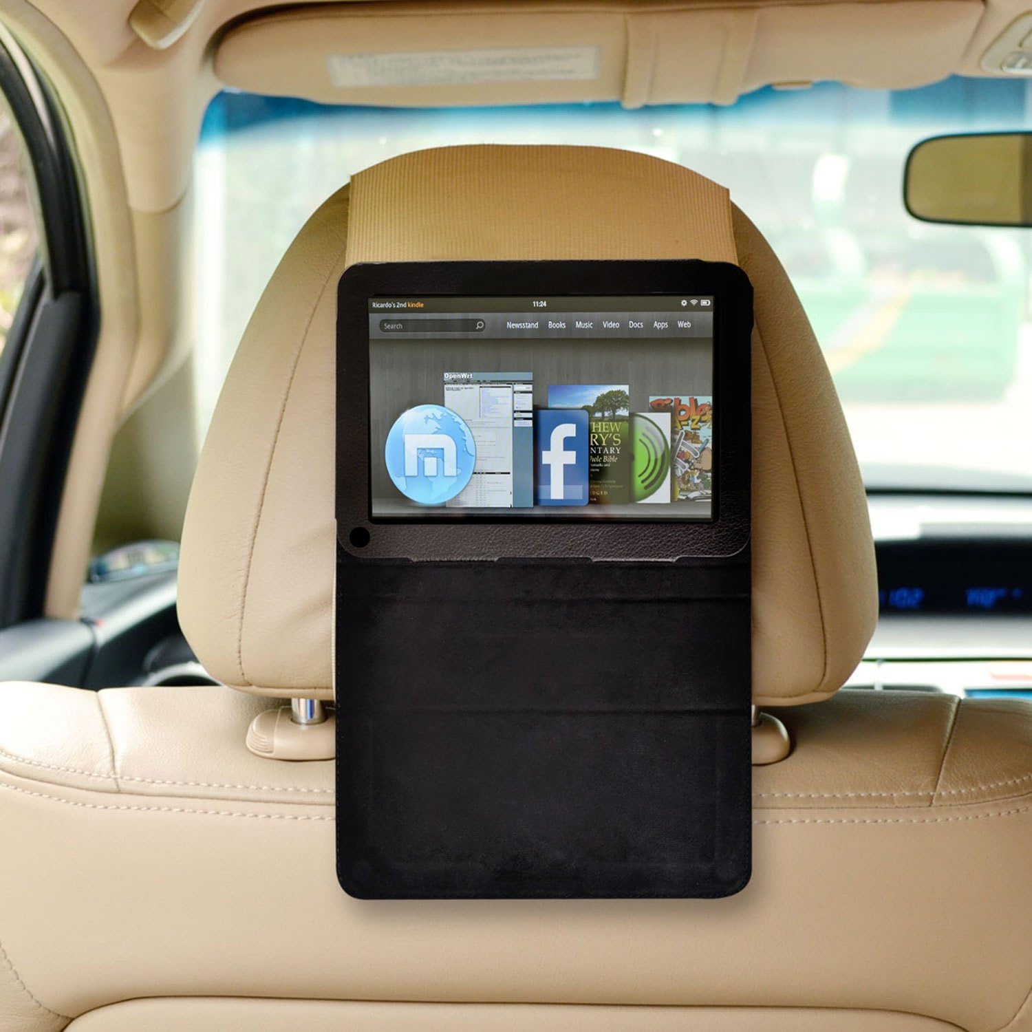 Amazon.com: TFY Kindle Fire Car Headrest Mount, Fast-Attach Fast ...