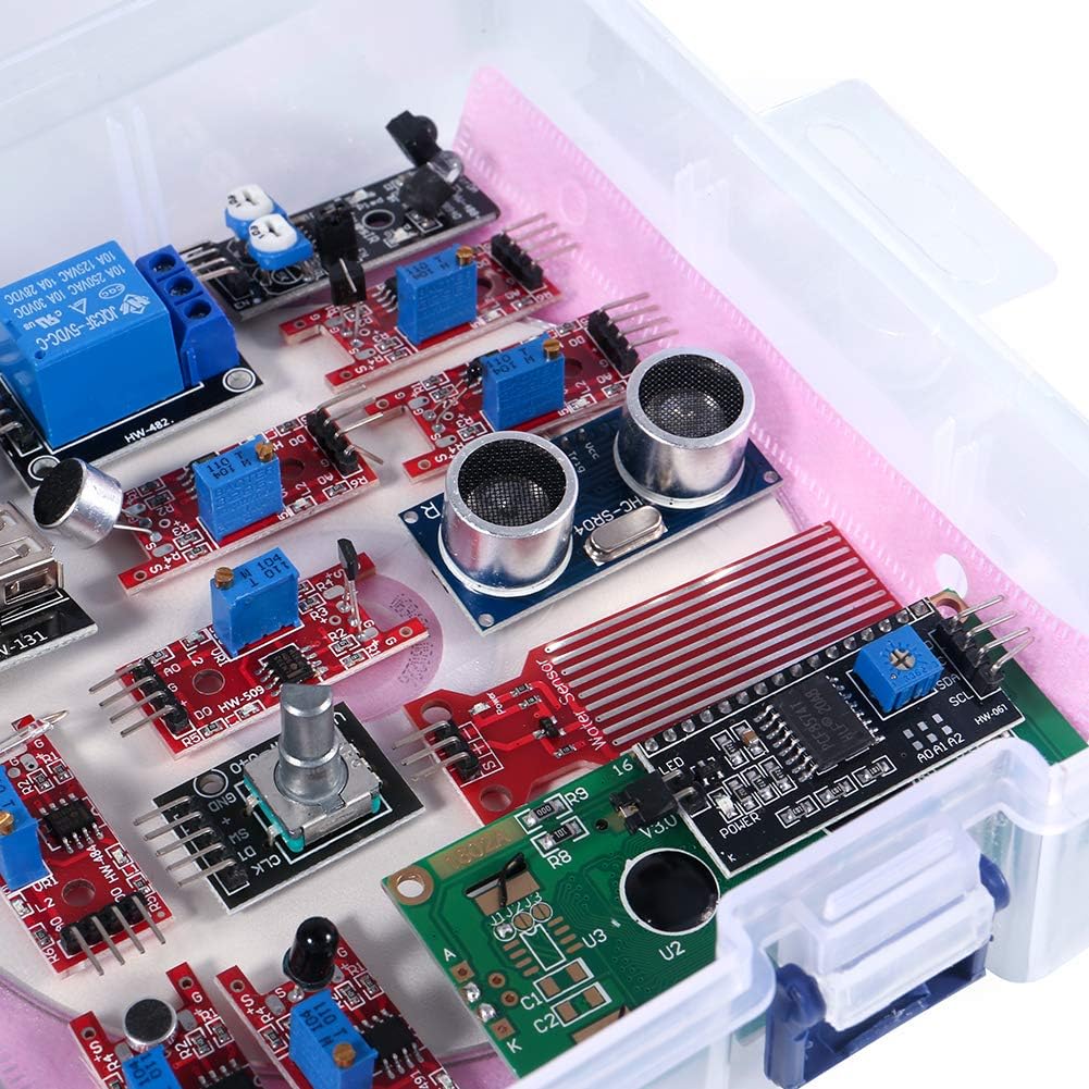 AITRIP Upgraded 37 in 1 Sensor Modules Kit with Tutorial for Arduino UNO R3 MEGA 2560 Nano ...