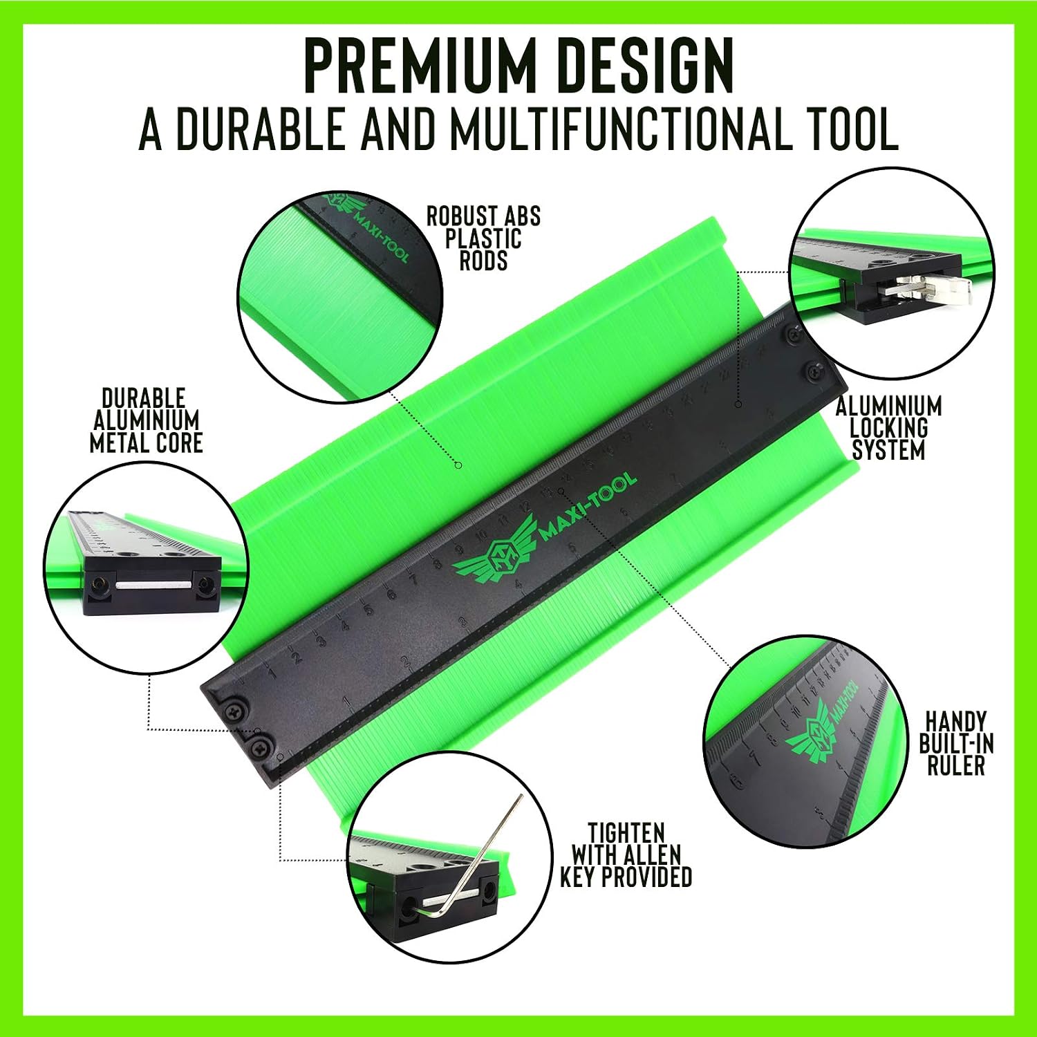 Contour Gauge with Lock – 10 Inch Aluminium Core Profile Gauge with ...