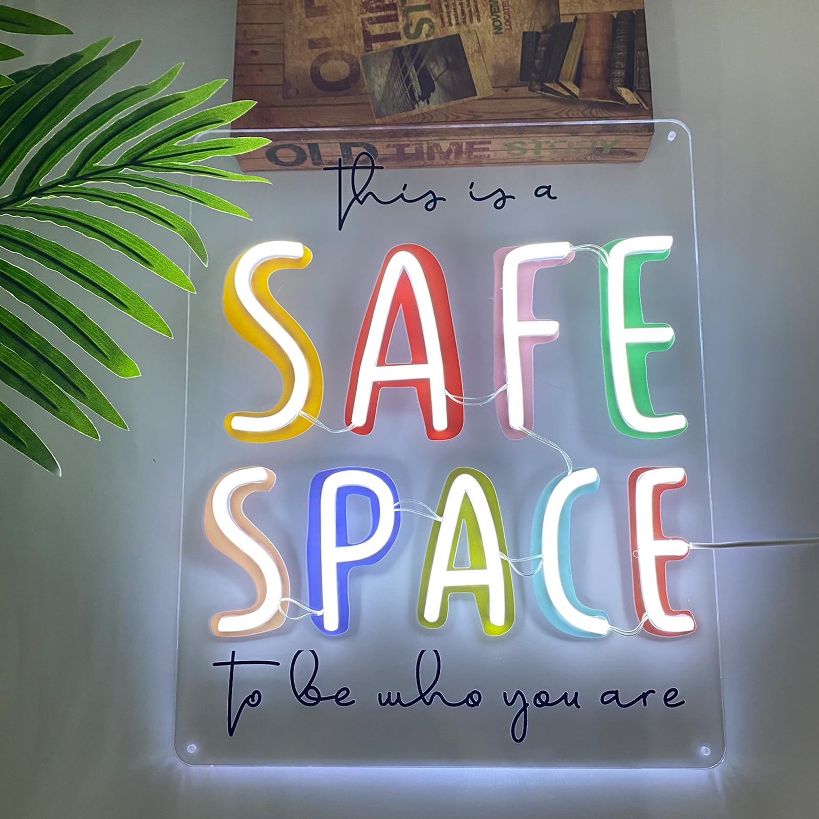 MinIeoh Safe Space Neon Sign, HANDMADE This Is Safe Space To Be Who You ...