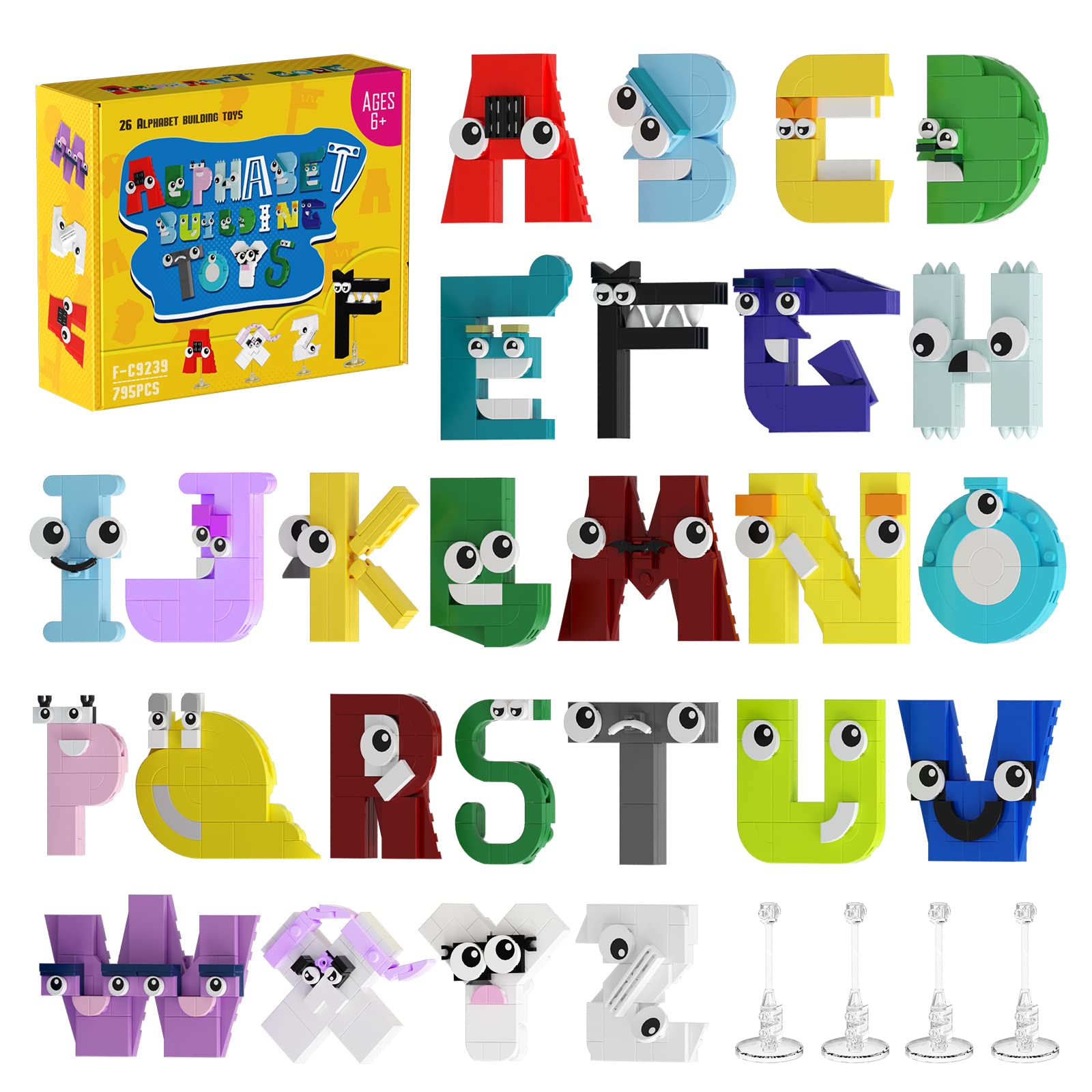 Mua 765 Pieces A-Z Alphabet Letter Lore Building Blocks Set, 26 Letters ...