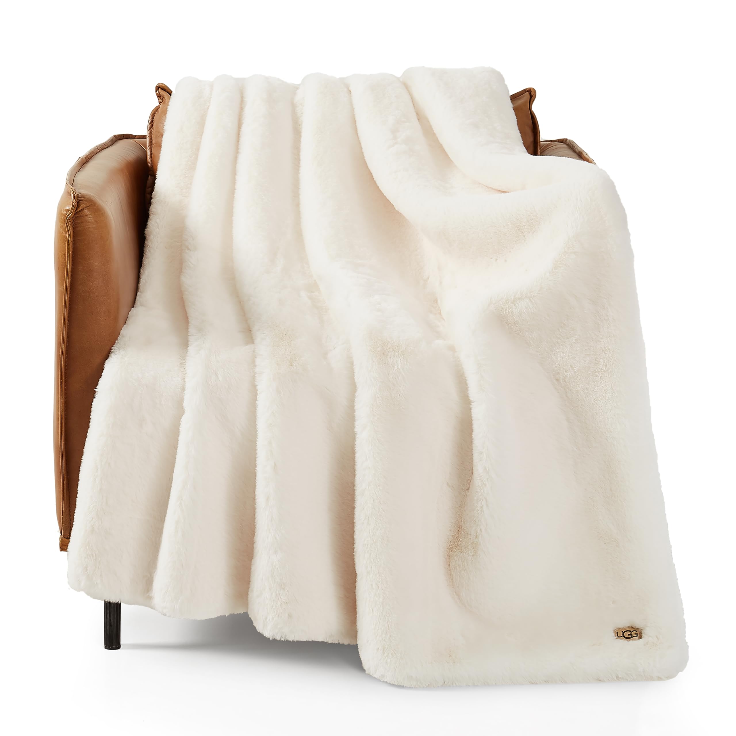 UGG Plush Faux Fur Throw Blanket Reversible Medium Weight Luxury Soft ...