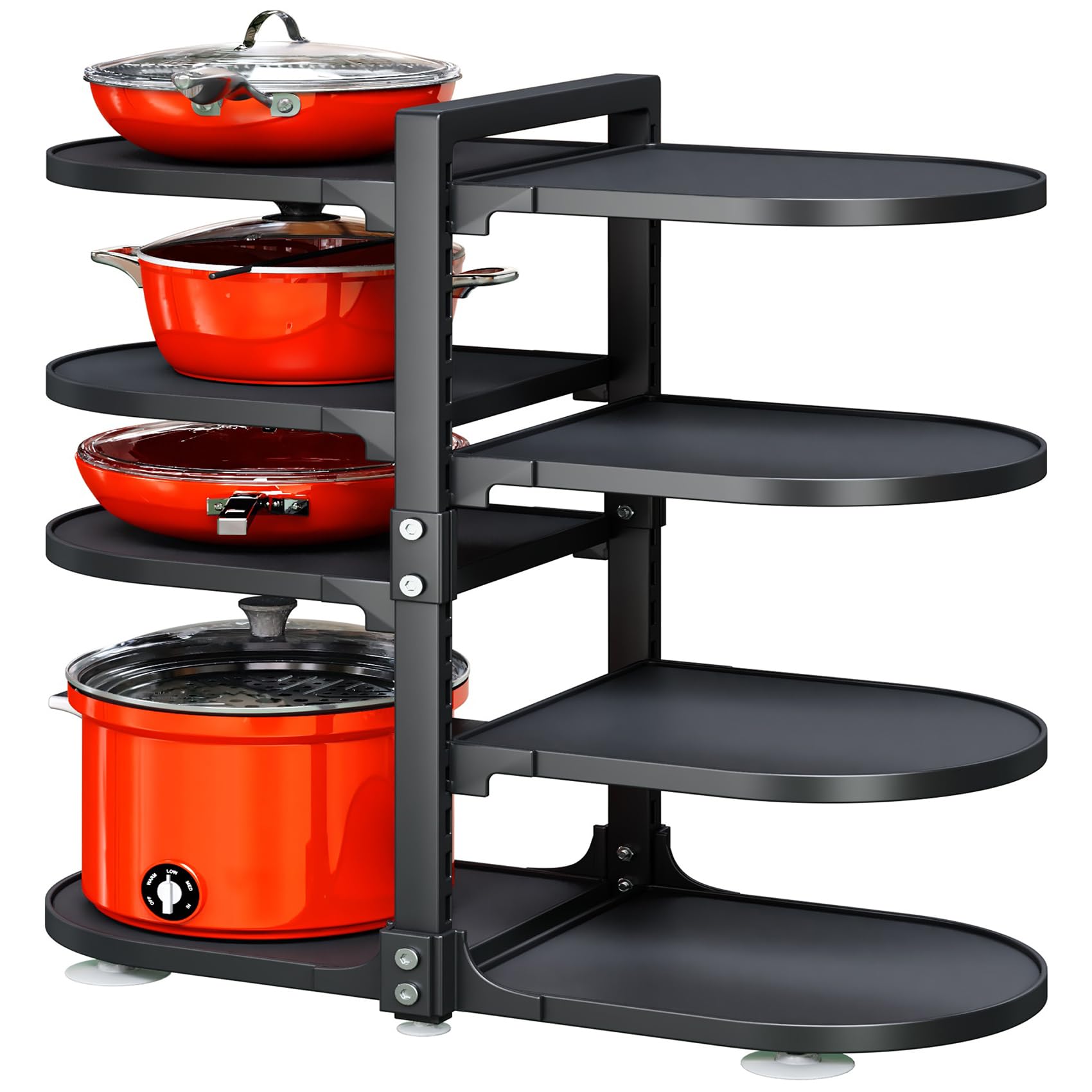 Pot and Pan Organizer for Cabinet, 8 Tier 21” Adjustable Cabinet Pan ...