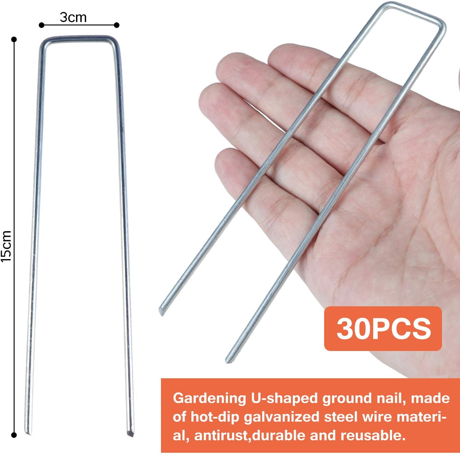 Color 50 Garden Pegs + 50 Buffer Washer, Ground Stakes 6 inch ...