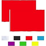 Amazon.com : Anley Pack of 2 Fly Breeze 3x5 Foot Solid Red Flag - Vivid ...
