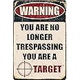 Amazon.com : Funny Warning Metal Signs Yard Decor Private Property No ...