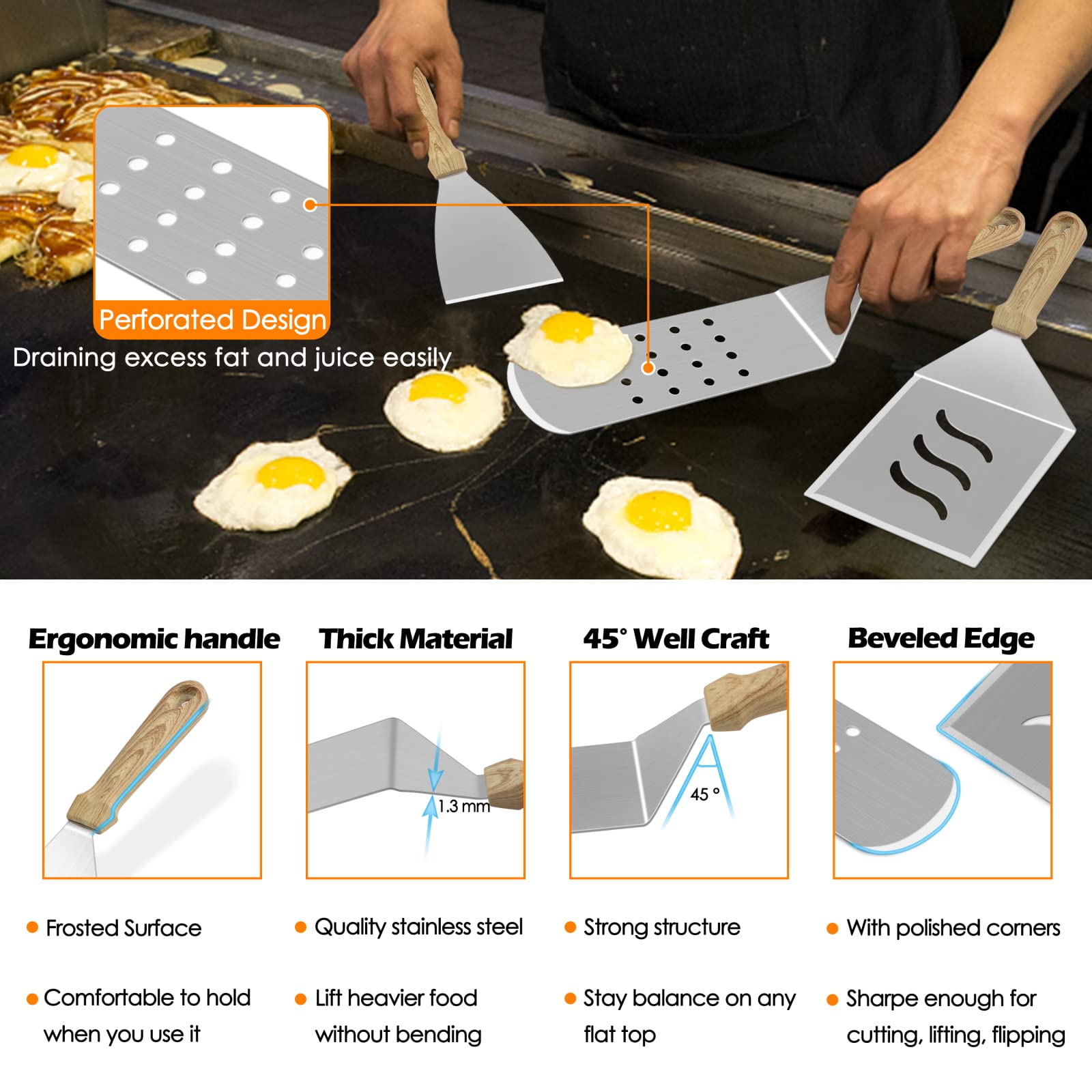 Mua Griddle Accessories Kit of 19, HaSteeL Stainless Steel Teppanyaki ...