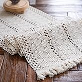 Amazon.com: meioro Crochet Lace Table Runner, 12x86 Inch Boho Cotton ...