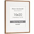 Amazon.com - 16 x 20 Picture Frame, USA-Sourced Natural Cherry Wood Photo Frame with Tempered ...