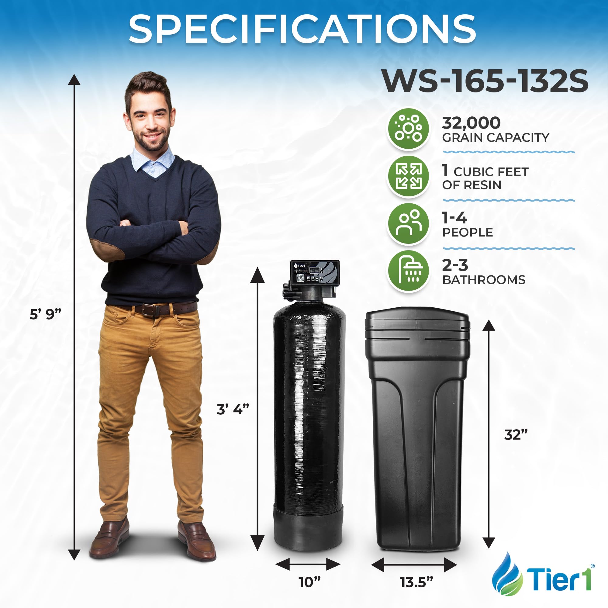 Mua Tier1 Whole House Water Softener System Compact 32,000 Grain High ...