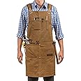 Amazon.com: Woodworking Shop Aprons for Men and Women | 16 oz Durable Waxed Canvas Work Apron ...