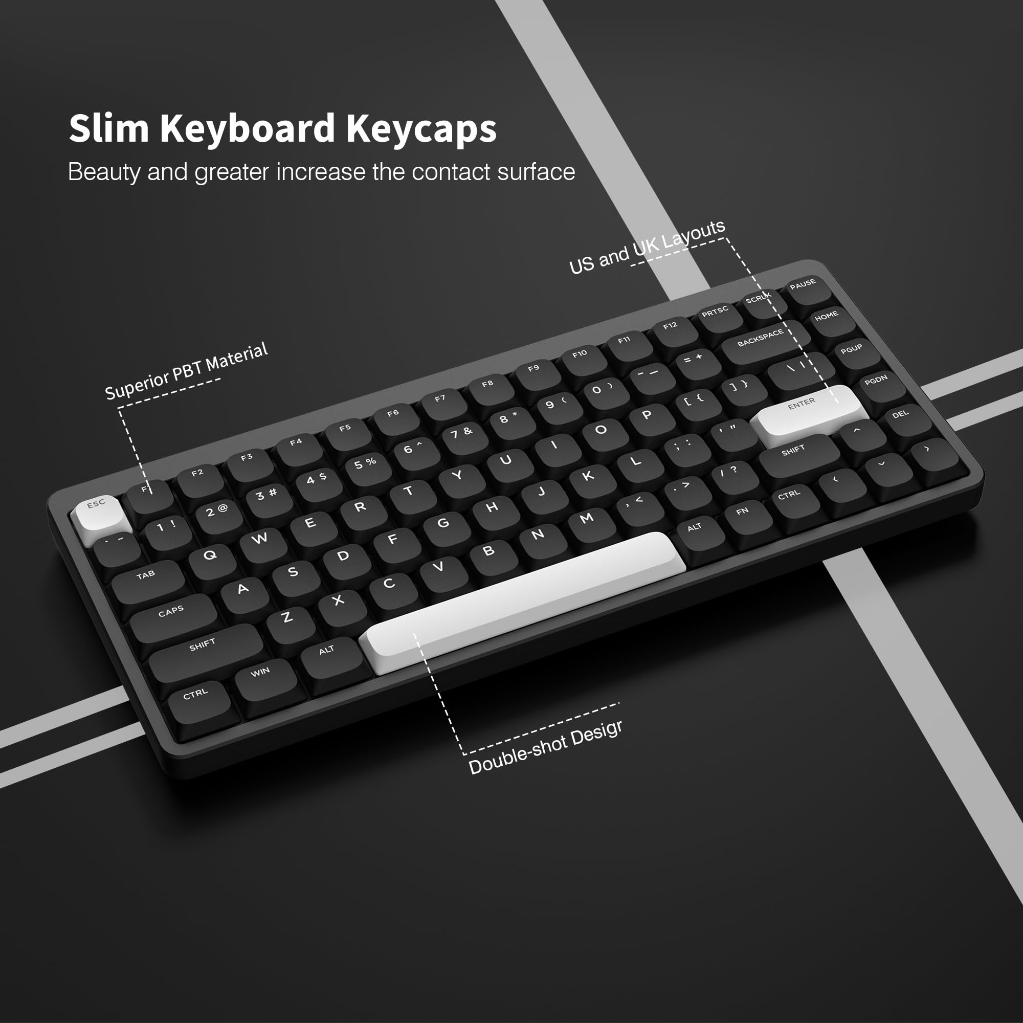 Mua Low Profile Keycaps, Keycaps 75 Percent, PBT Custom Keyboard ...