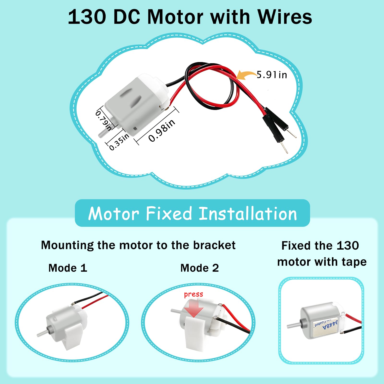 Mua 8 Set Electric DC TT Motor Kit, Mini DC Motor 1.5V-6V and TT Motor ...