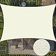 Amazon.com : BeQell Waterproof Sun Shade Sail Rectangle, 6.5'x10' Ivory ...