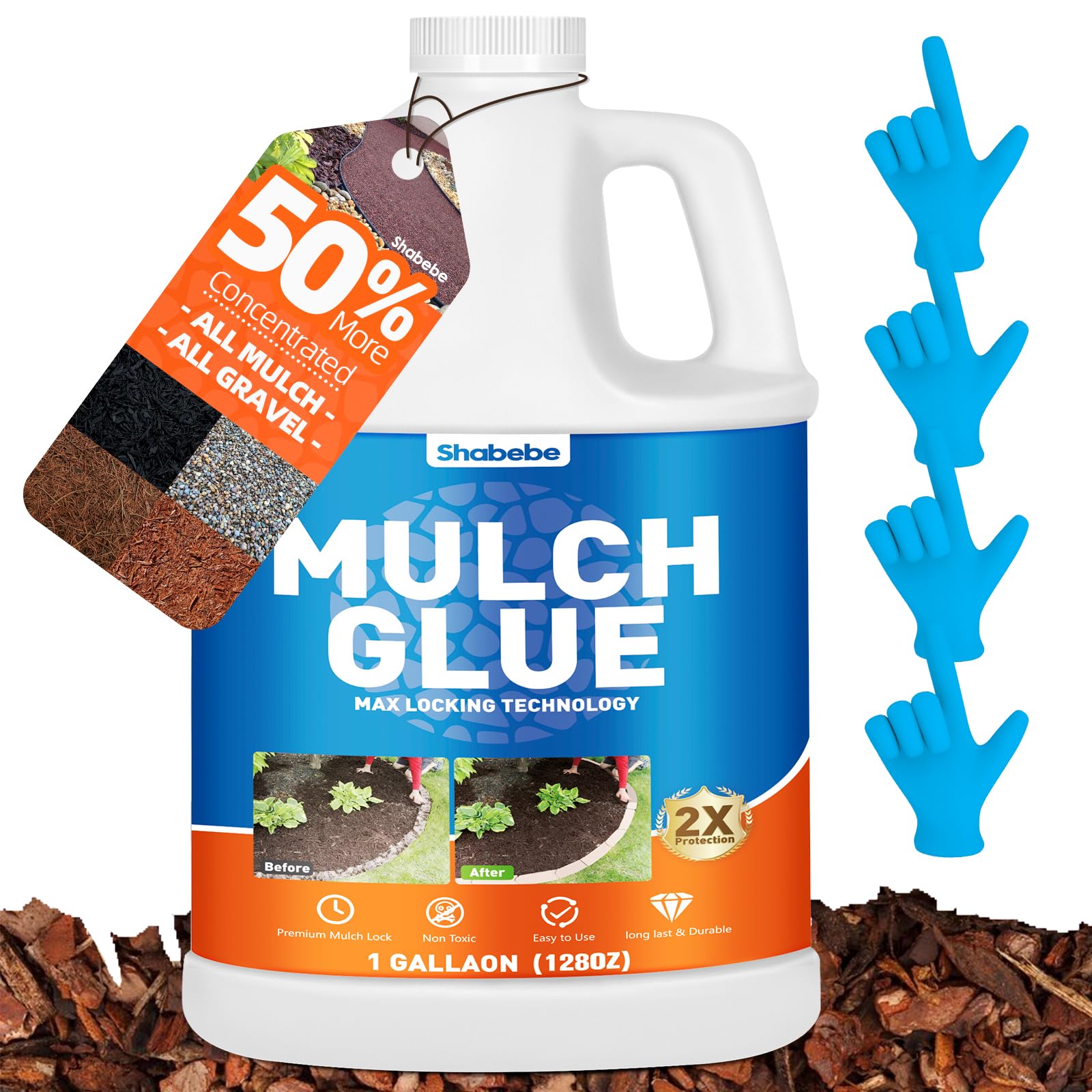 Mulch Glue -1 Gallon Mulch Glue for Landscaping, Super Landscape ...