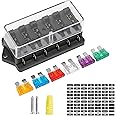 Amazon.com: RED WOLF 6 Way Fuse Block Blade Fuse Box with Standard Circuit Fuses for Boat Marine ...