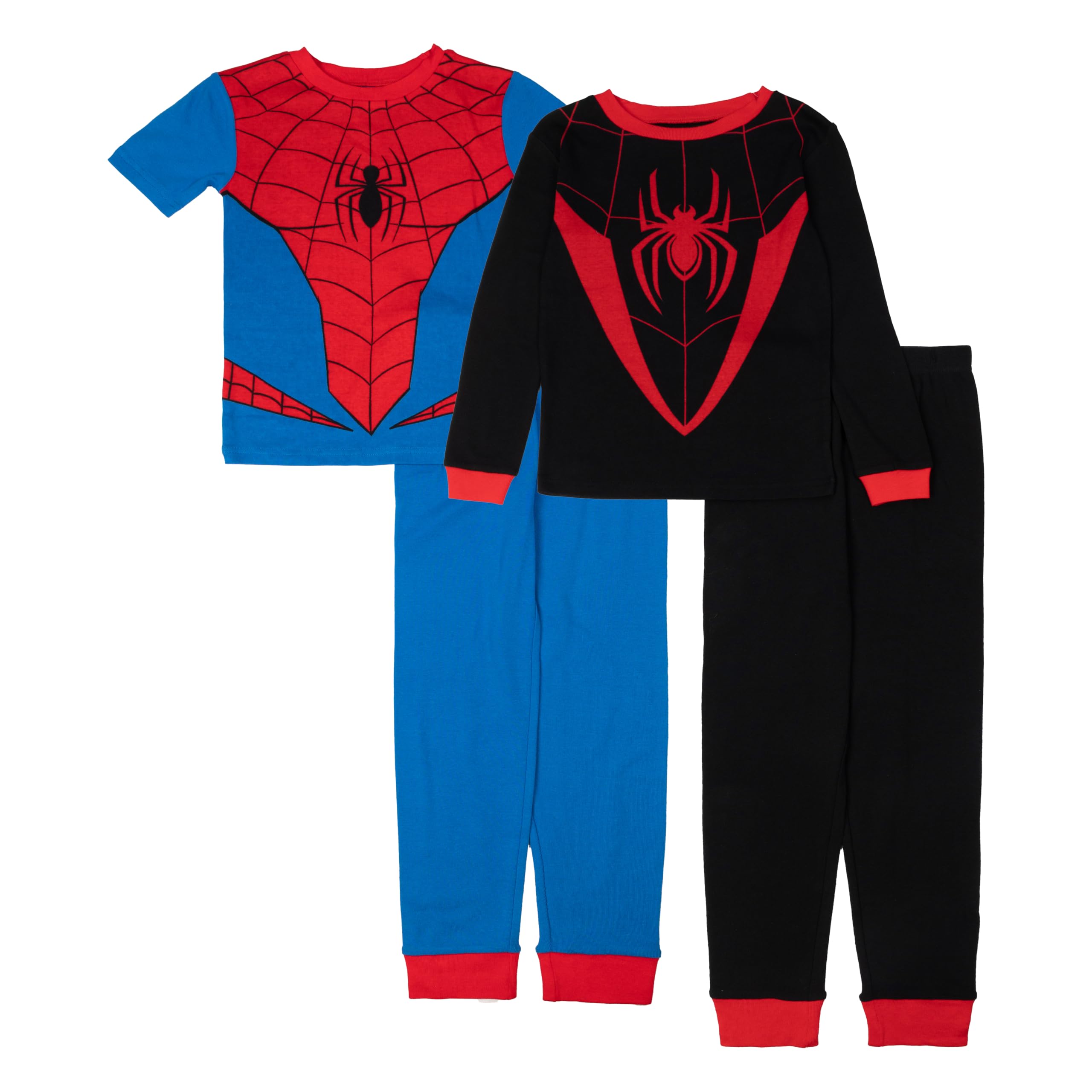 Marvel Boys' Spider-Man Classic 4-Piece Snug-Fit Cotton Pajamas Set ...