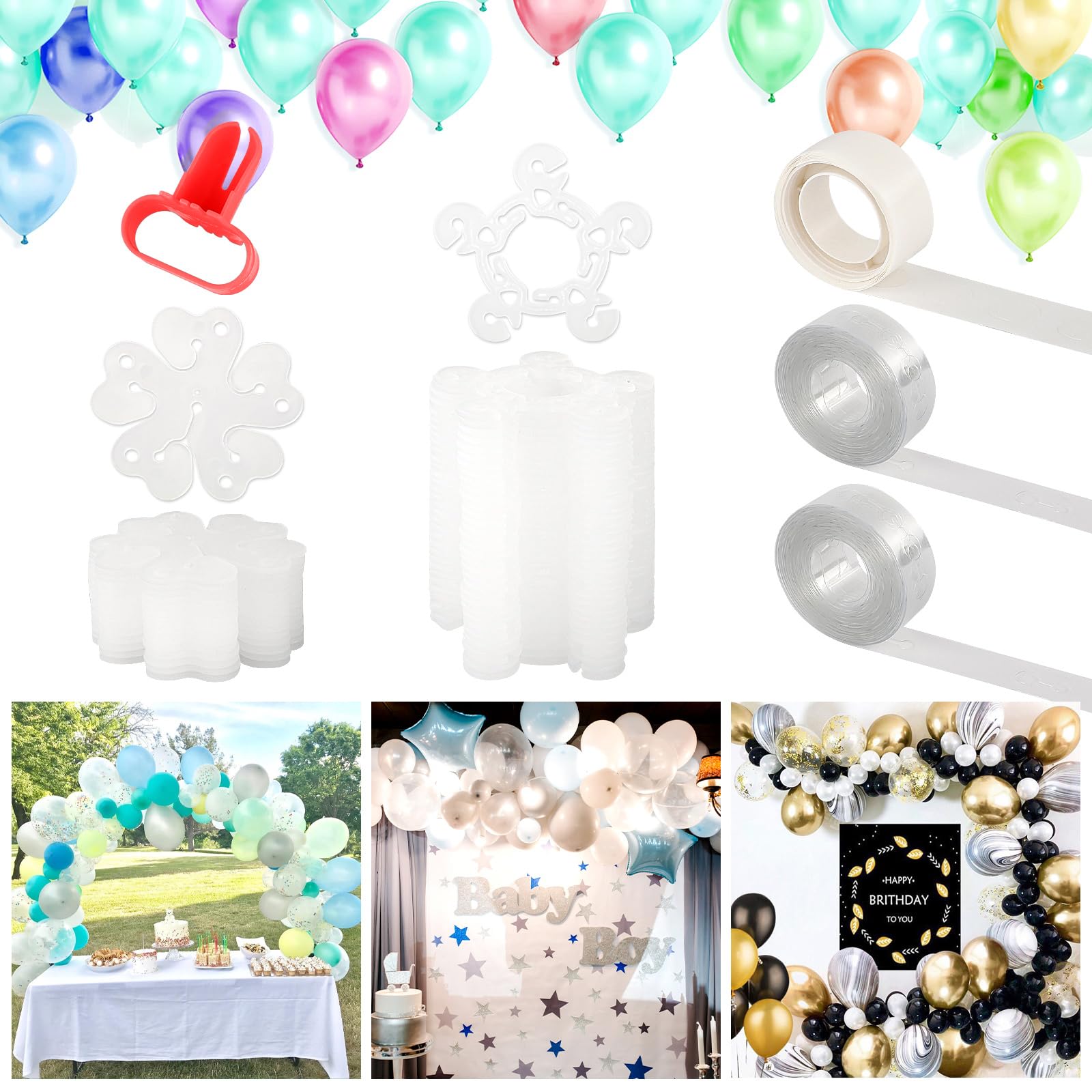 Tinabless Balloons Decorating Strip Kit for Garland, 32Ft Balloon Tape ...