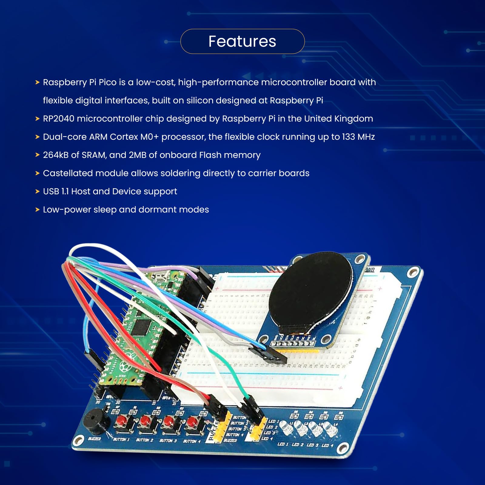 Mua sb Raspberry Pi Pico Breadboard Board Kit with Ras Pi pico Microcontroller For Multi-purpose ...