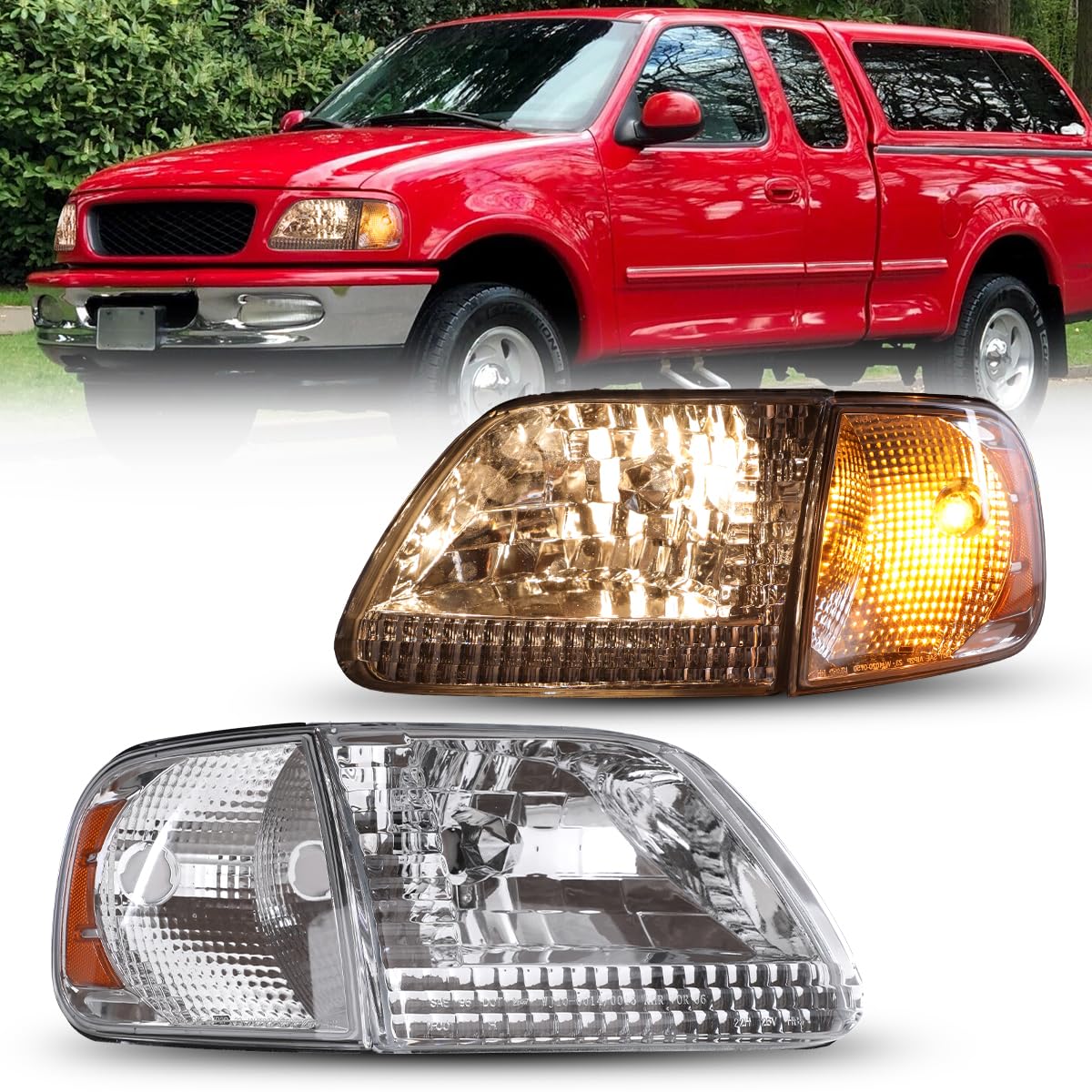 Winjet Headlight Assembly Fit For [1997-2004 Ford F-150 Pickup], Head ...